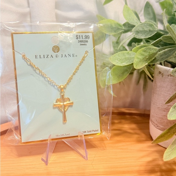 Eliza J | Jewelry | Eliza E Jane Gold Cross Necklace | Poshmark